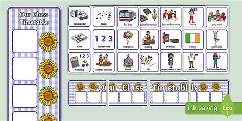 Ks1 Sunflower Visual Timetable Resource Pack Teacher Made