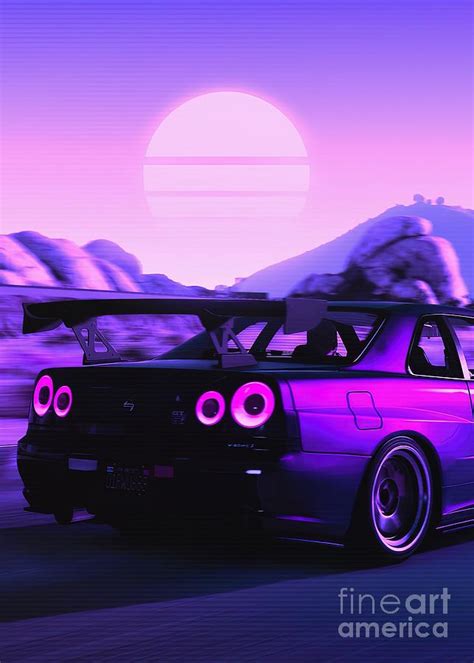 Skyline Gtr R34 Painting By Davis Eleanor Fine Art America