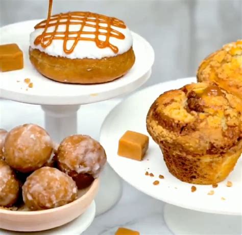 New Caramel Macchiato Donut And Timbits And New Cinnamon Coffee Cake Muffin Arrive At Tim Hortons