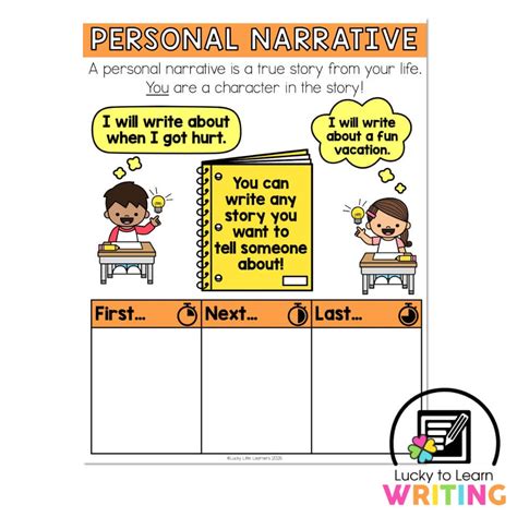 Lucky To Learn Writing 1st Grade Unit 4 Intro To Narrative Anchor