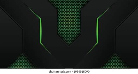 Modern Green Gaming Background Hexagon Pattern Stock Vector Royalty