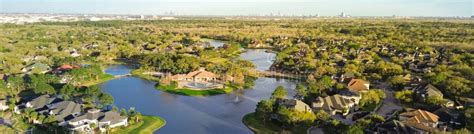 Panorama Aerial View Lakeside Upscale Gated Community Unincorporated
