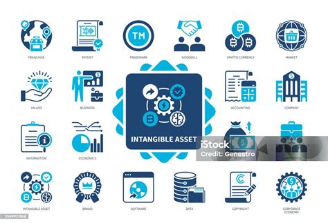 Intangible Asset Solid Icon Set Stock Illustration Download Image Now