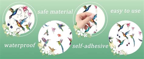 Craspire 16 Sheets Hummingbird Decals 8 Style Spring Birds