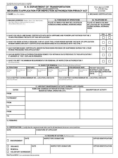 Fillable Faa Form 8610 1 Fillable Form 2024