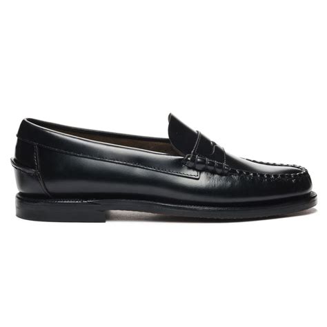Sebago Classic Dan Black Womens Moccasin In Leather