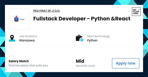 Fullstack Developer Python Andreact Job Fullstack Pko Finat
