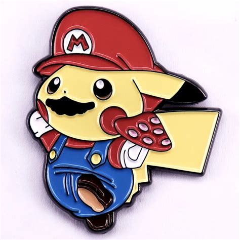 Super Mario Bros Mario X Pikachu Enamel Pin Distinct Pins