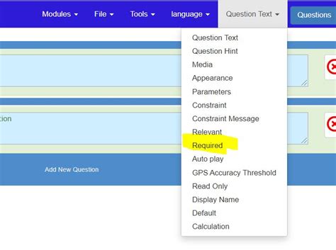 Making Questions Required — Smap Docs