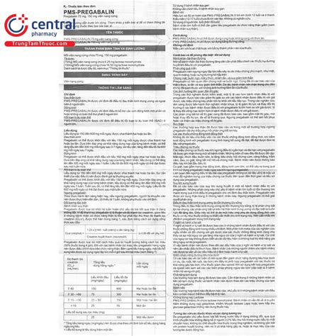ChÍnh HÃng Thuốc Pms Pregabalin 75mg điều Trị đau Thần Kinh