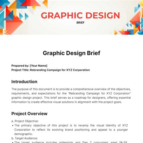Aesthetic Graphic Design Brief Template Edit Online And Download