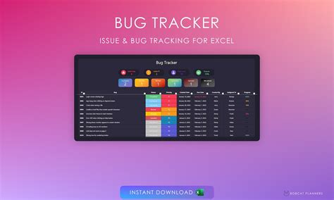 Bug Tracker Spreadsheet Excel Template For Issue Tracking Project