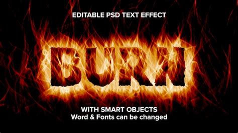 Premium Psd Editable Flame Text Effect