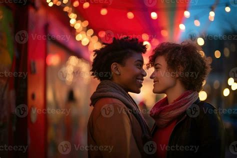 Ai Generated Lgbt Lesbian Couple Love Moments Happiness Lgbt