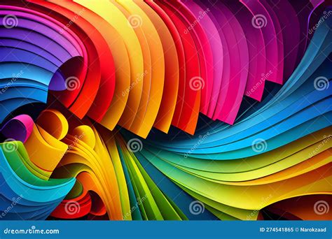 Colourful Abstract Background With Curved Lines Ai Generative Stock