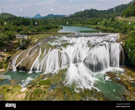Aerial View Of Doupotang Waterfall Of The Huangguoshu Waterfall Is