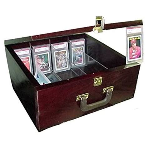 Pennzoni Baseball Storage Card Case Wood Box Graded And Ungraded