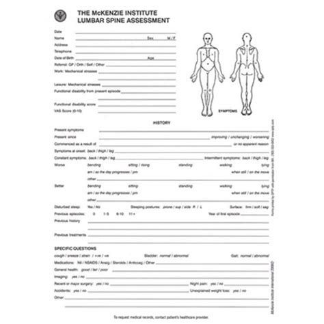 Mckenzie Assessment Forms Sme Inc Usa