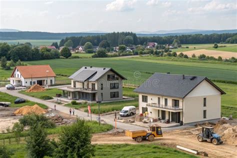 New Housing Development Building Houses For Rural Areas Stock Illustration Illustration Of