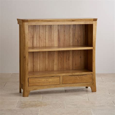 Orrick Rustic Solid Oak Wide Bookcase Oak Furnitureland
