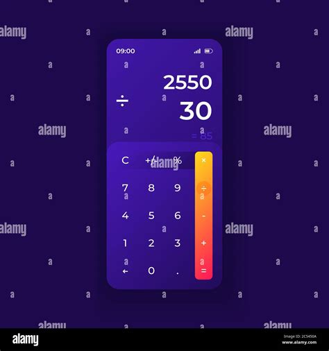 Digital Calculator App Smartphone Interface Vector Template Stock Vector Image Art Alamy