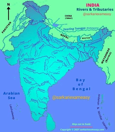 Rivers Of India Map Hd
