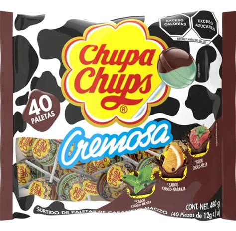 Chupa Chups Cremosa Paletas Chocolate 40 Pzs Mercadolibre