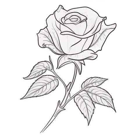 Rose Cartoon Drawing Step By Step