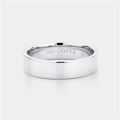 Sterling Silver Band Ring 6mm Mens