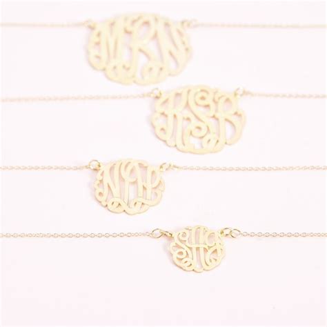 Fulton Classic Monogram Necklace Initial Necklace Gold Gold Initial Pendant Initial Jewelry