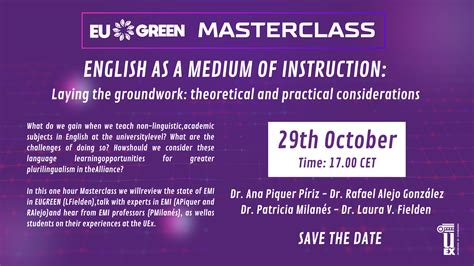 Eu Green Masterclass “english As A Medium Of Instruction” Eu Green