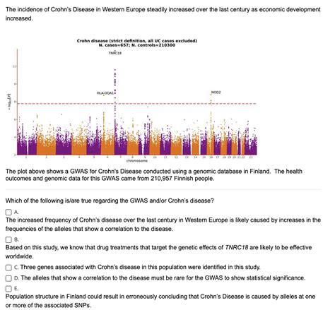 Solved The Incidence Of Crohns Disease In Western Europe Steadily