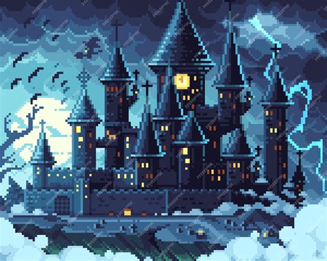 Premium Vector Vector Pixel Art Landscape8 Bit Castle