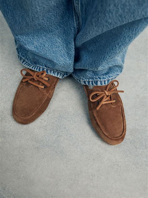 Buy Tan Brown Extra Wide Fit Leather Round Toe Boat Shoes From The Next