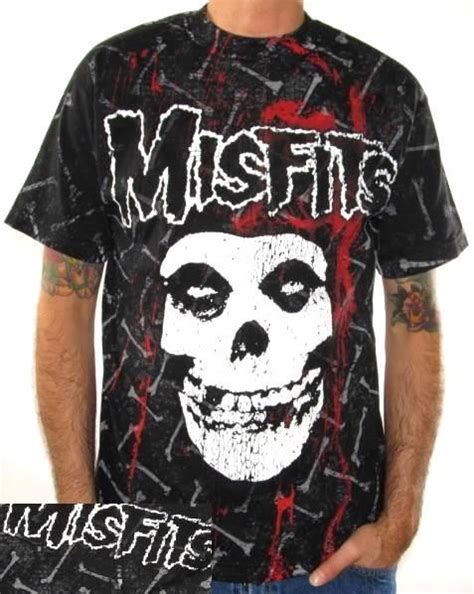 The Misfits T Shirt Bones All Over Print Misfits Shirt Band Tee