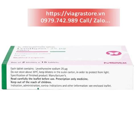 Levothyrox 25µg Merck Hộp 2 Vỉ X 15 Viên Viagrastorevn
