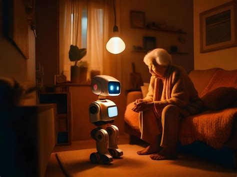Premium Ai Image A Personal Robot Assisting An Elderly Person At Home