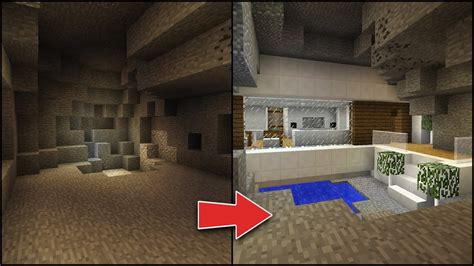 Transforming A Minecraft Cave Into A Modern House Youtube