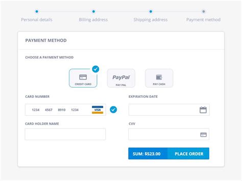 Payment Method Web Design Ui Design Ui Design Website