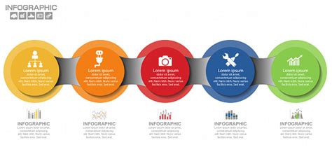 비즈니스 데이터 프로세스 차트입니다 단계 옵션 부품 또는 프로세스가 있는 다이어그램 프레젠테이션을 위한 비즈니스 템플릿입니다 그래프의 추상적인 요소 인포 그래픽에 대 한