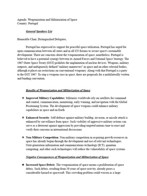 Weaponization And Militarization Of Spaceportugal Pdf