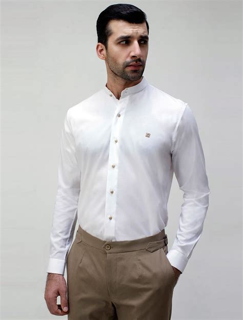 Mandarin Collar Jeans Shirt At Brodie Bolden Blog