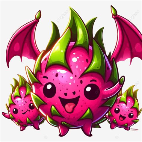 Cartoon Vector Dragon Fruit On White Background Cartoon Vector Dragon