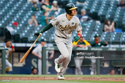 Matt Olson Of The Oakland Athletics At Bat Against The Seattle News