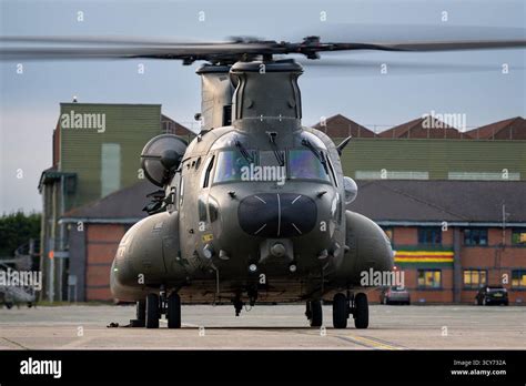 Royal Air Force Chinook And Apache Helicopters On Display During A