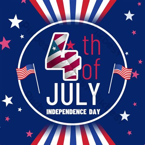 Sn Flag Calendar American Independence Day Template Sns Psd Free