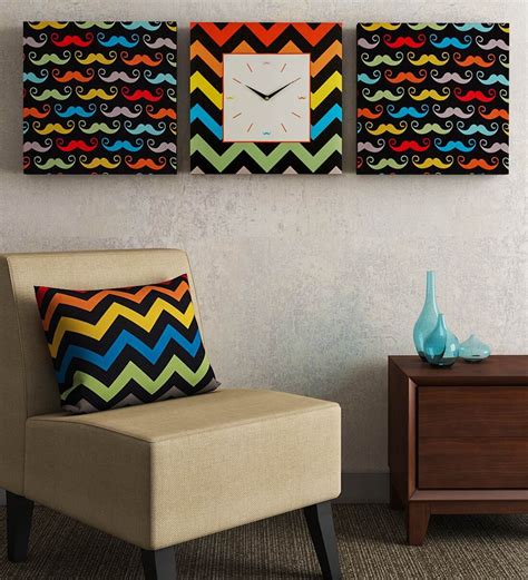 Buy Mdf Framed Analog Wall Clock With 2 Wooden Panels At 75 Off By Sej