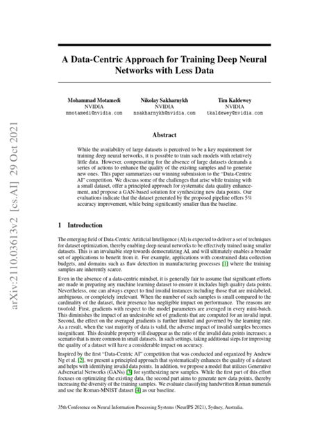 A Data Centric Approach For Training Deep Neural Pdf Artificial Intelligence Intelligence