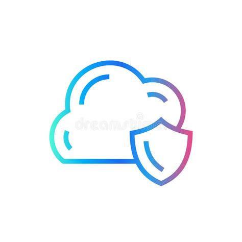 Data Security Line Colourful Icon Data Protection Concept Illustration