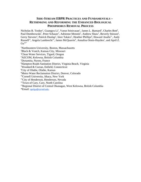 Pdf Side Stream Ebpr Practices And Fundamentals Rethinking And